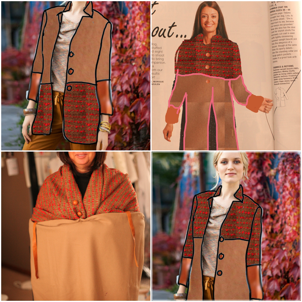Red Tweed and Leather Matching Jackets | Couture Dressmaker for Anagrassia