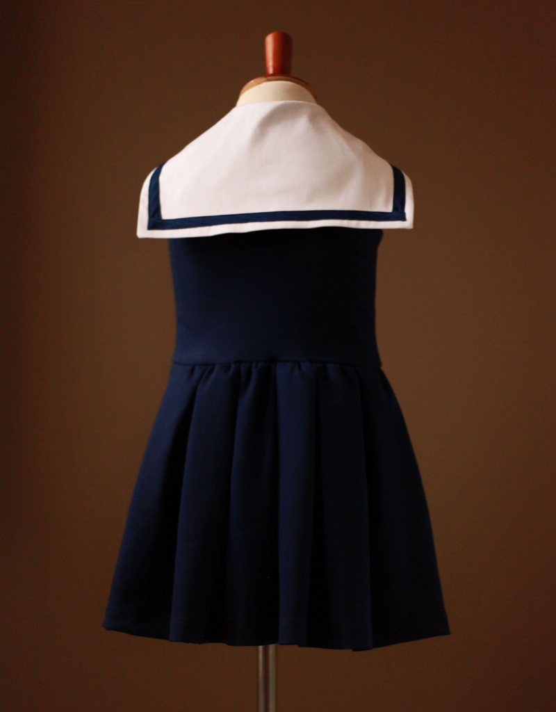 Drop Waist Pleated Skirt Girls Sailor Dress White Collar | Couture ...